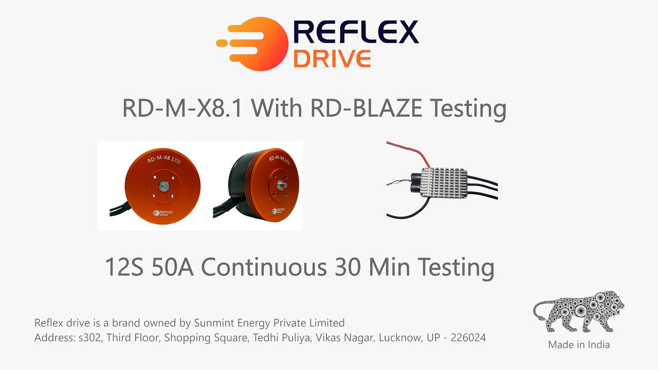 30min 50A Testing Reflex Drive T-Series ESC with Reflex Drive X8.1 ...