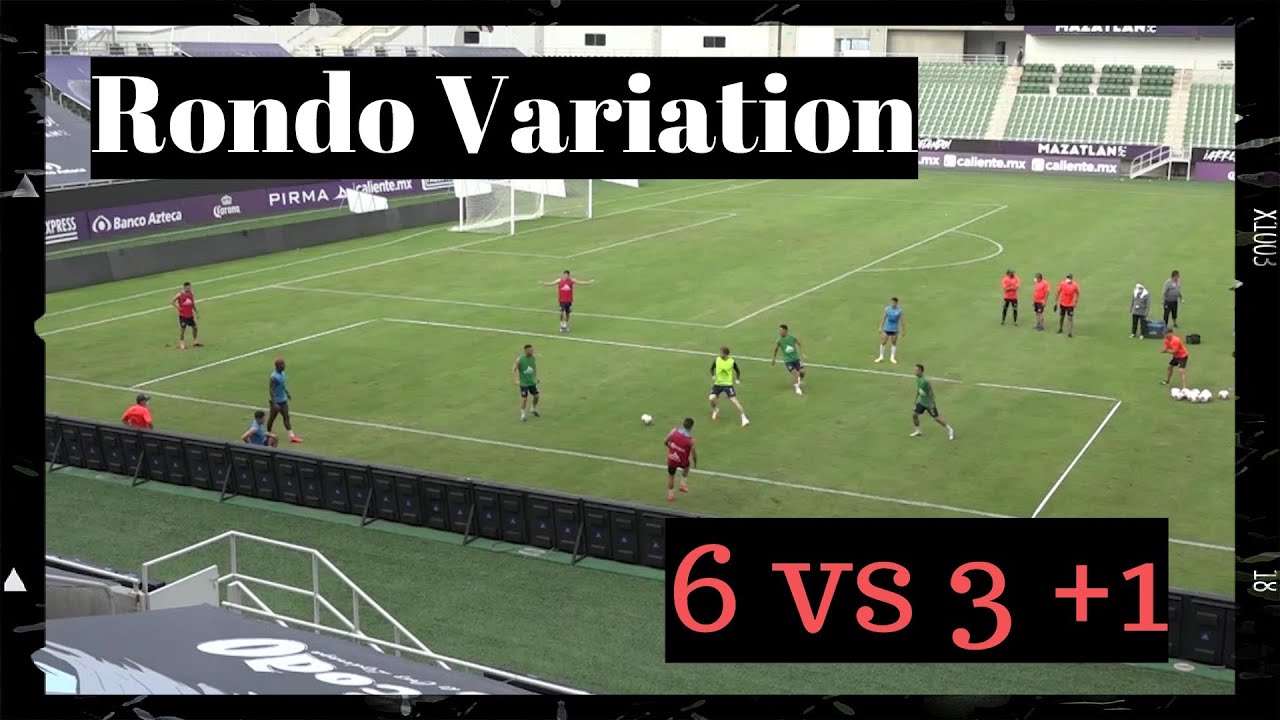 Football/Soccer Skills: Fun rondo variation 6 vs 3 (+1) - YouTube