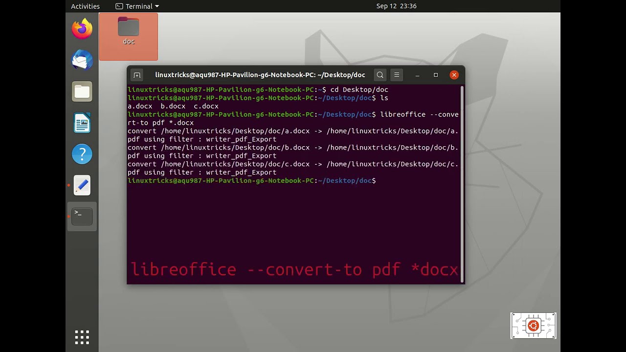 Convert Multiple Word File To Pdf In Ubuntu Linux YouTube Convert Multiple Word File To Pdf In Ubuntu Linux YouTube