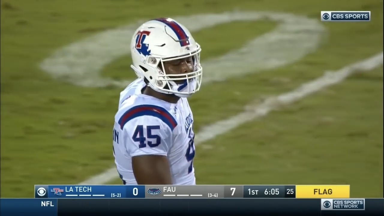Jaylon Ferguson (Louisiana Tech DE #45) Vs. FAU 2018 - YouTube