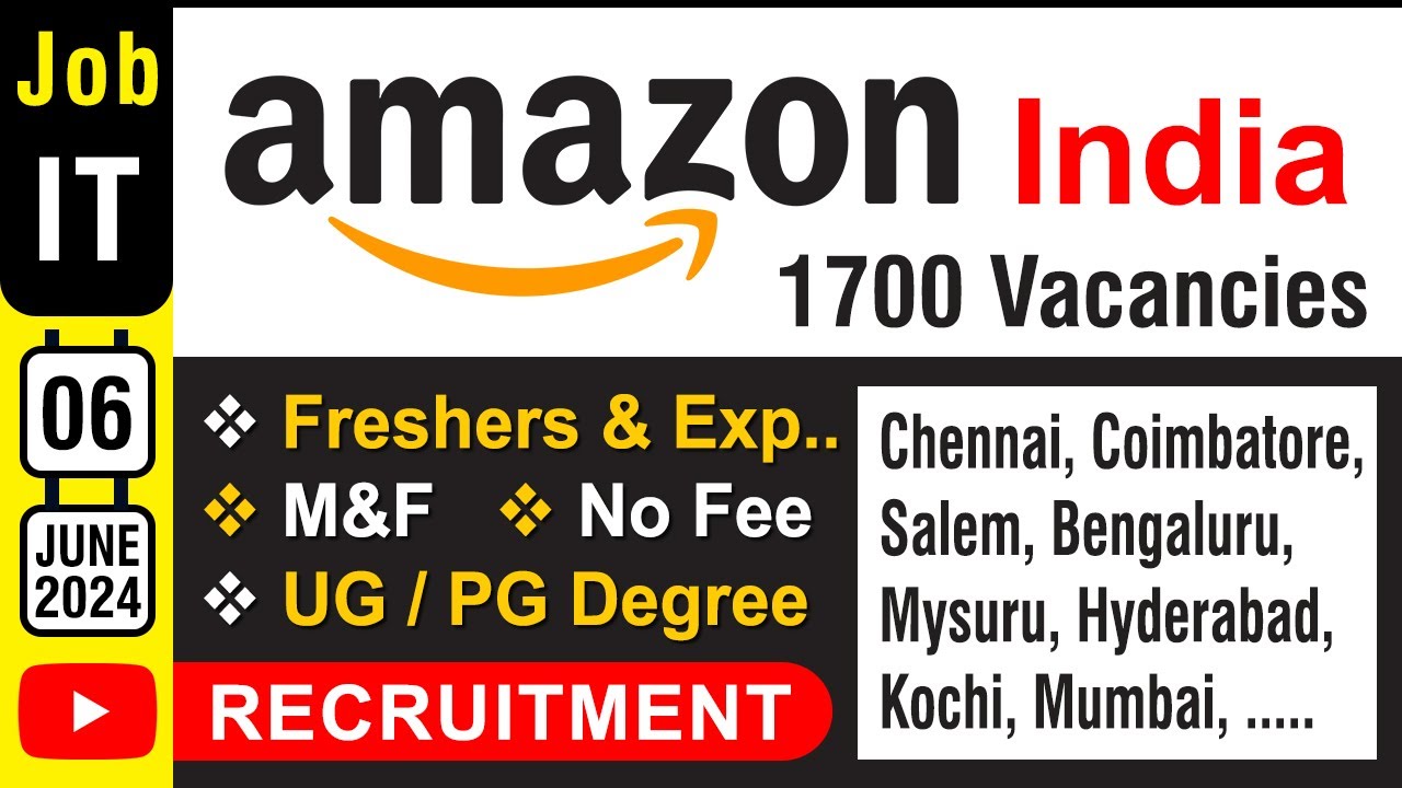 IT Job : Amazon India Job | Recruitment JUNE 2024 | 1700 Vacancy ...