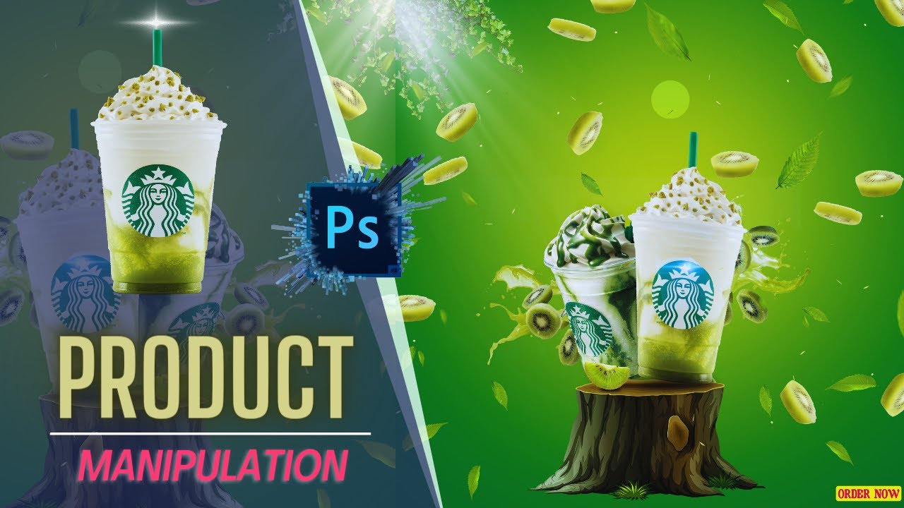 Advertising poster design | Starbucks Product manipulation in Photoshop ...