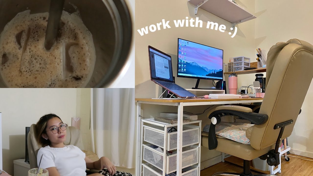 VLOG: WORK WITH ME! 👩🏻‍💻 (my desk set up from Lazada and Shopee & my ...
