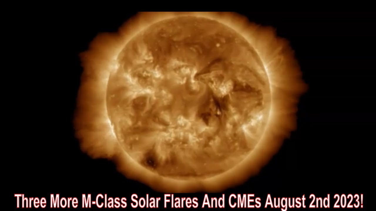 Three More M-Class Solar Flares And CMEs August 2nd 2023! - YouTube