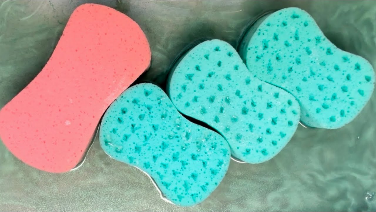 💚💚💚 Sponges + Green Pearly Water + Zote Pink Squeeze (Part 1). #asmr # ...