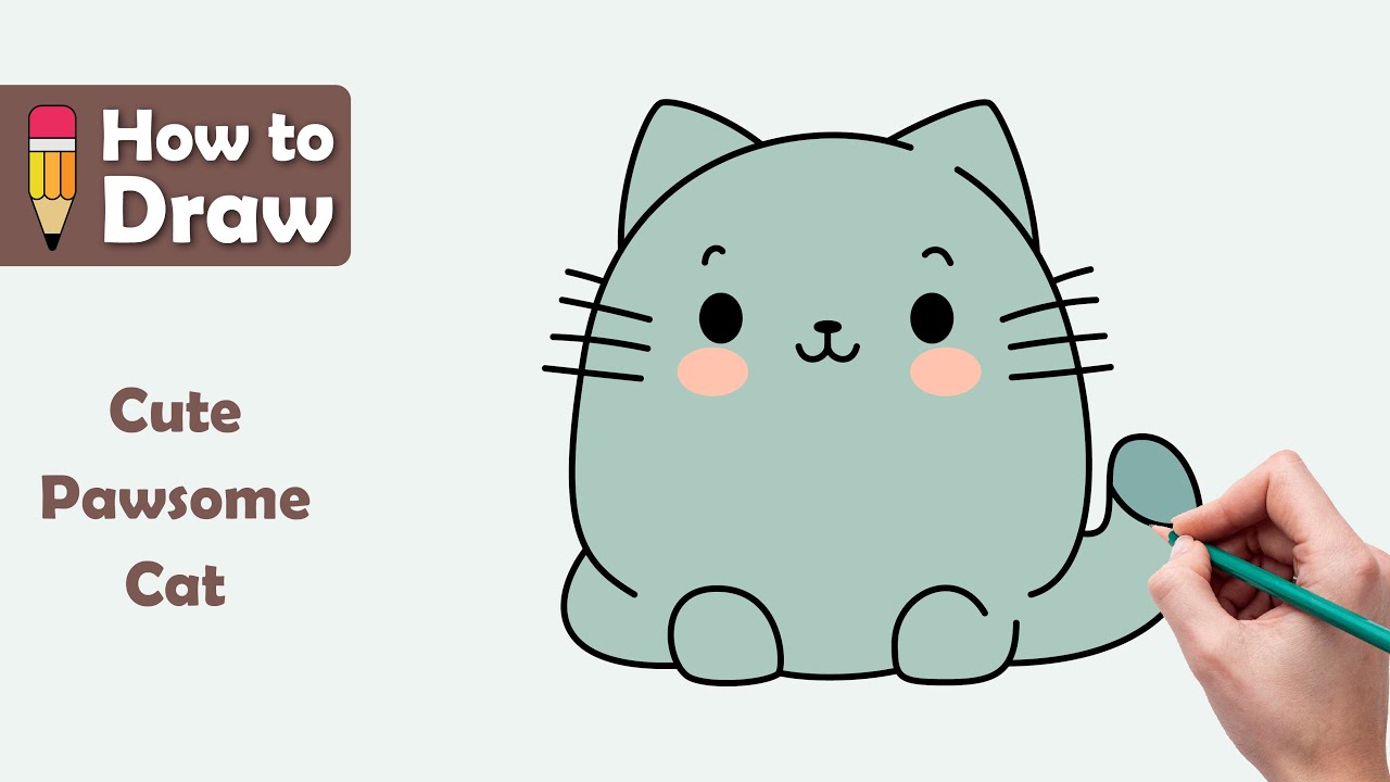 Easy Drawing Tutorial: 🖍️ How to Create a Cute Pawsome Cat! 🐾 #CatArt # ...