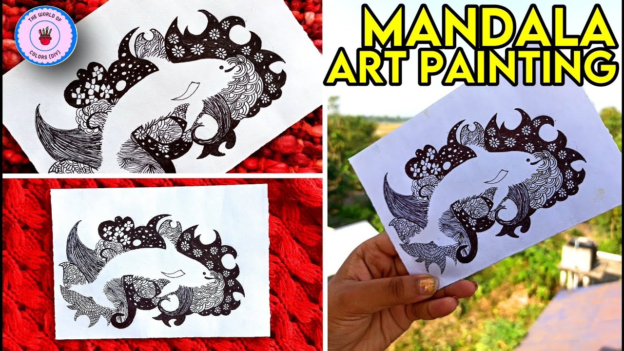 3D INVERSE DOLPHIN Mandala Art [Zentangle Art | Doodle Art] #27 - YouTube