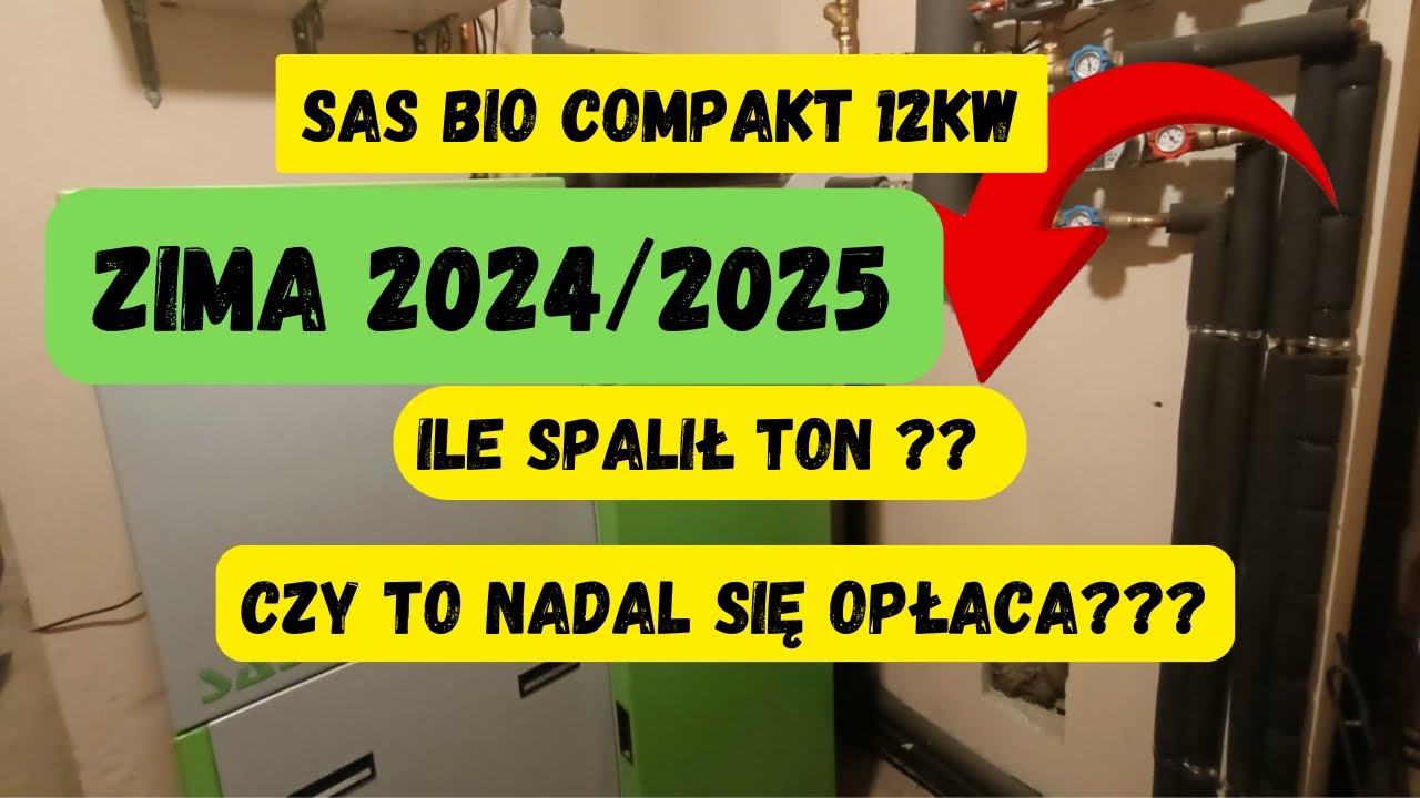 SAS BIO COMPAKT 12kW zima 2024/2025. Ile pali kocioł w zimie ?? - YouTube