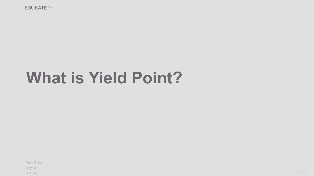 What is Yield Point? - YouTube