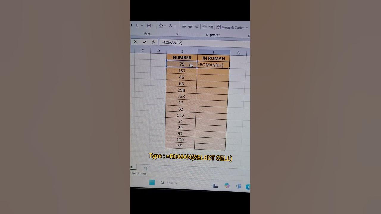 Moved Roman Number from Numerical Number... #excel #advanceexcel #shorts #excelshortcuts - YouTube