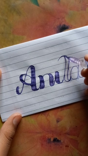 calligraphy writing anita with glass pen #calligraphy #viralshort # ...