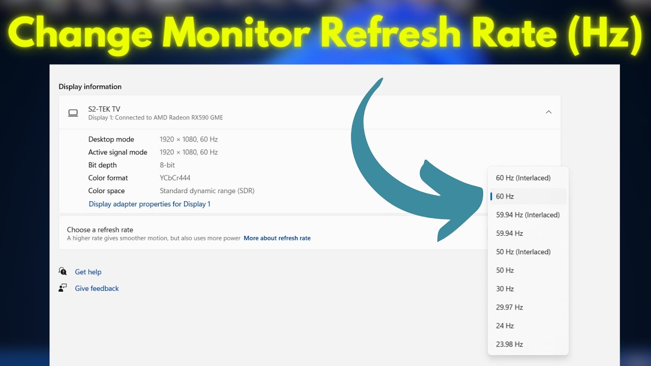 How to Change Monitor Refresh Rate (Hz) in Windows 11 - YouTube