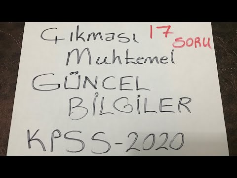 KPSS 2020 | GÜNCEL BİLGİLER(part-2)🥁ÇIKMASI MUHTEMEL 17 SORU |⁉️