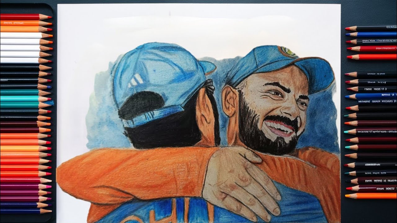 Drawing RO–KO 'Virat Kohli, Rohit Sharma | 🇮🇳 World Cup 2024 🏆 ...