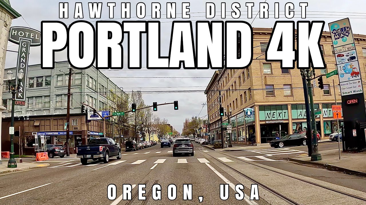 Portland 4K Drive Hawthorne District || Portland, Oregon, USA || 4K ...