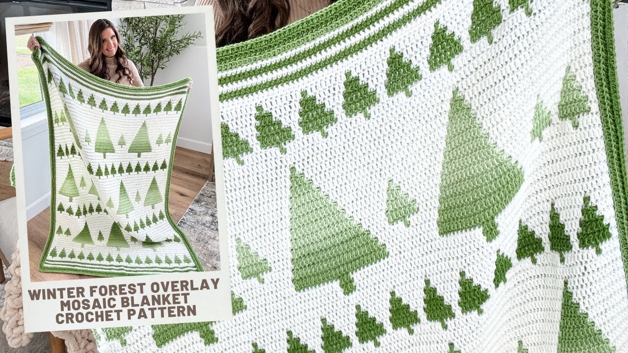 Winter Forest Mosaic Blanket Crochet Pattern - Technique Tutorial + How ...