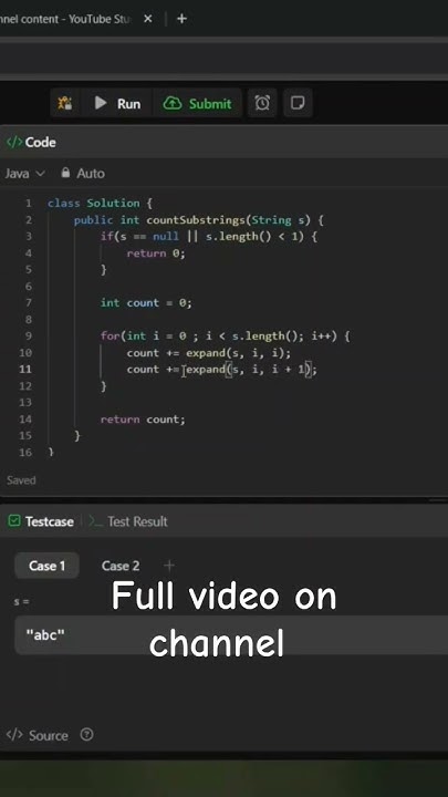 Palindromic Substring S Leetcode Solution Java Leetcode Coding 6253