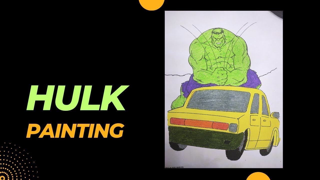 hulk painting. kids crayons fun oil pastel - YouTube