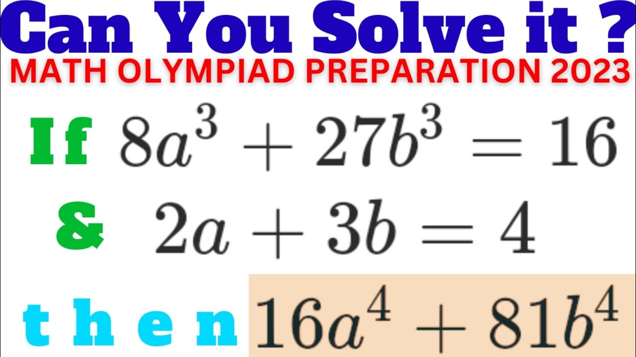 Awesome!Solve a Math Olympiad Algebra Question:Minutes!#math - YouTube
