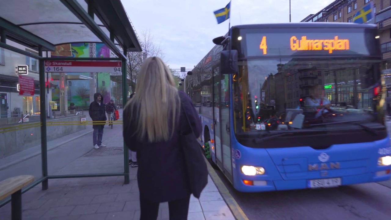 Sweden, Stockholm, bus 4 ride from Skanstull to Gullmarsplan - YouTube