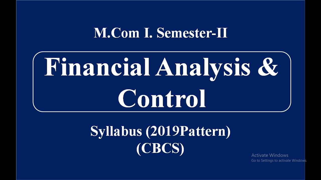 Syllabus || SPPU || M.Com I || Sem- II || Financial Analysis and ...