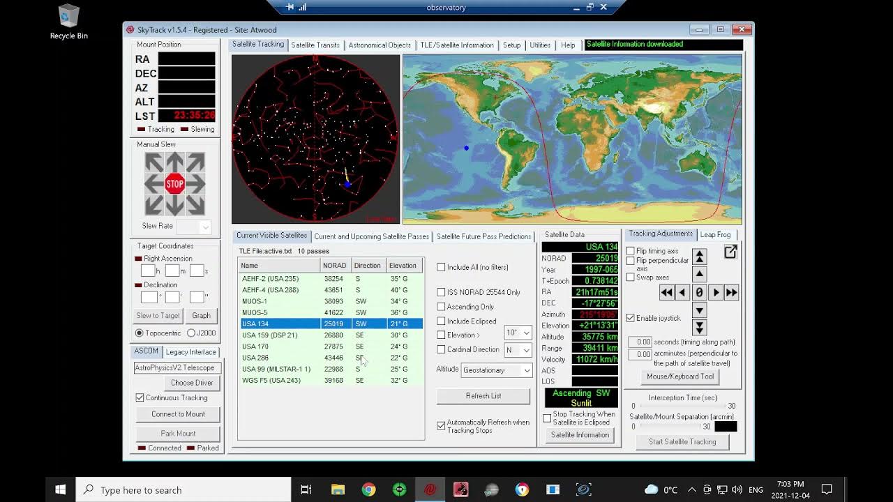 Creating TLE File Filters with the Satellite Information Database - SkyTrack (Demo) - YouTube
