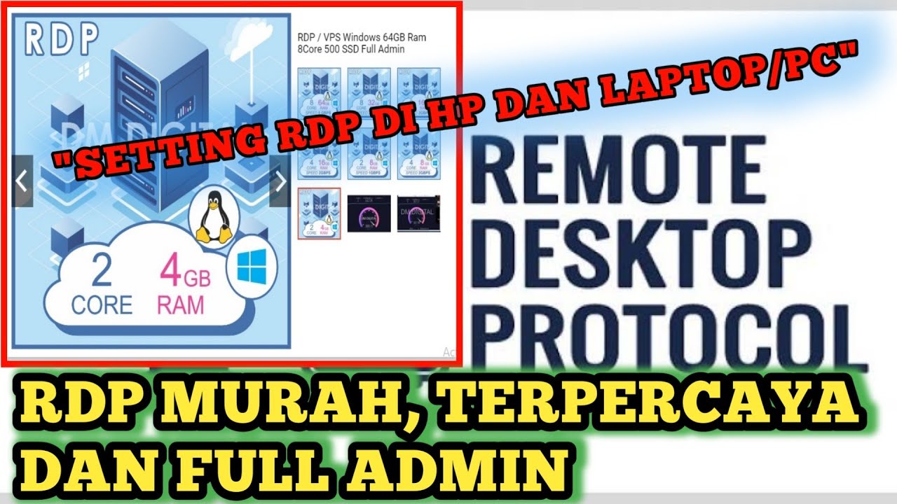 REVIEW RDP "REMOTE DESKTOP PROTOCOL" MURAH DAN FULL ADMIN || CARA ...