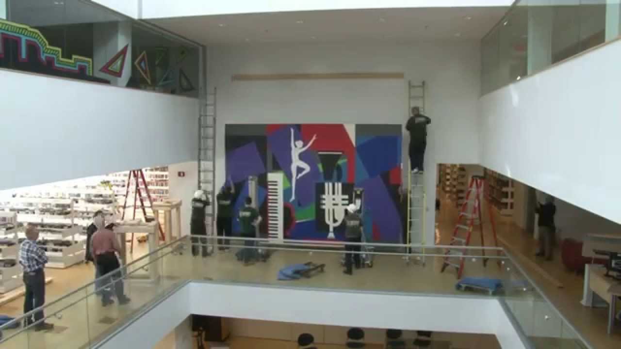 Romare Bearden mural - "Untitled" - Installation at Hartford Public ...