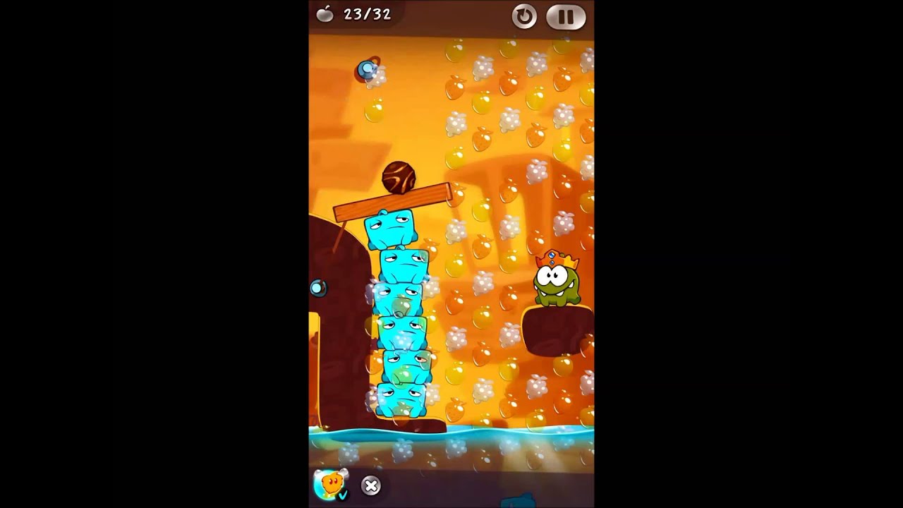 Cut the Rope 2 - Level 53 - Collect 32 fruit (hint solution) - YouTube