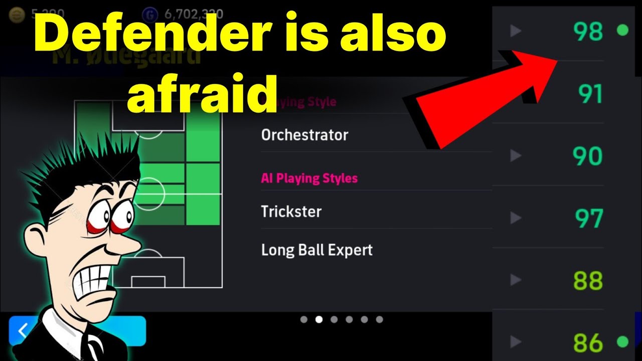 98 Ball Control! 97 Low Pass! Defender is Also Afraid Position rwf, rmf ...