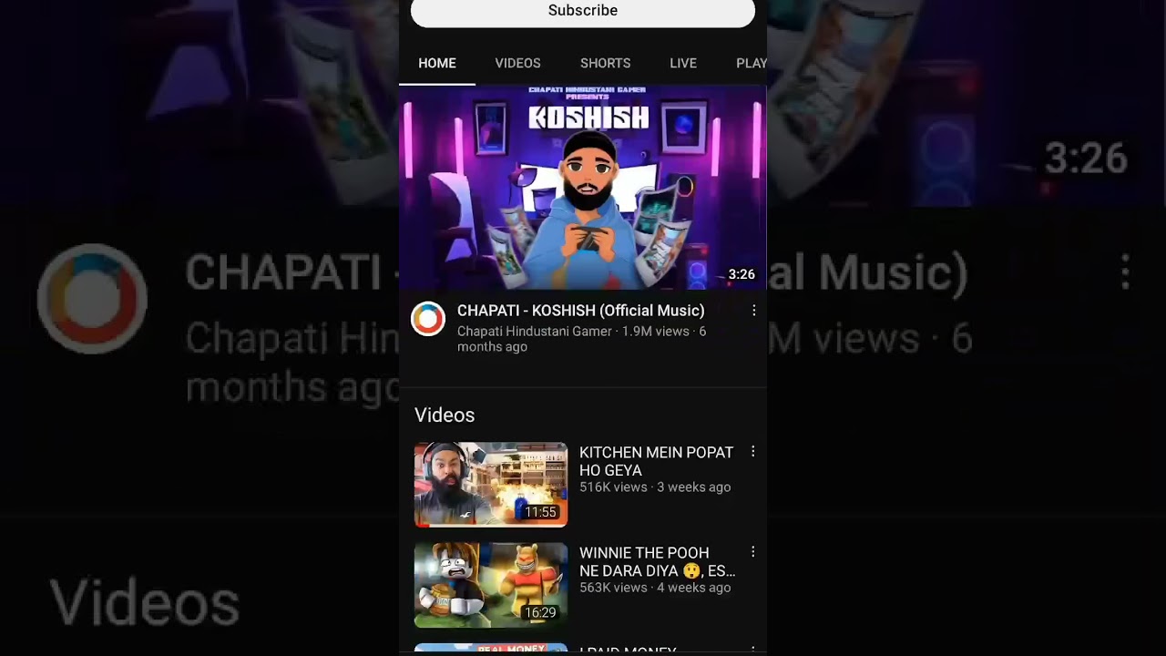 chapati Hindustani gamer quite the YouTube channel - YouTube