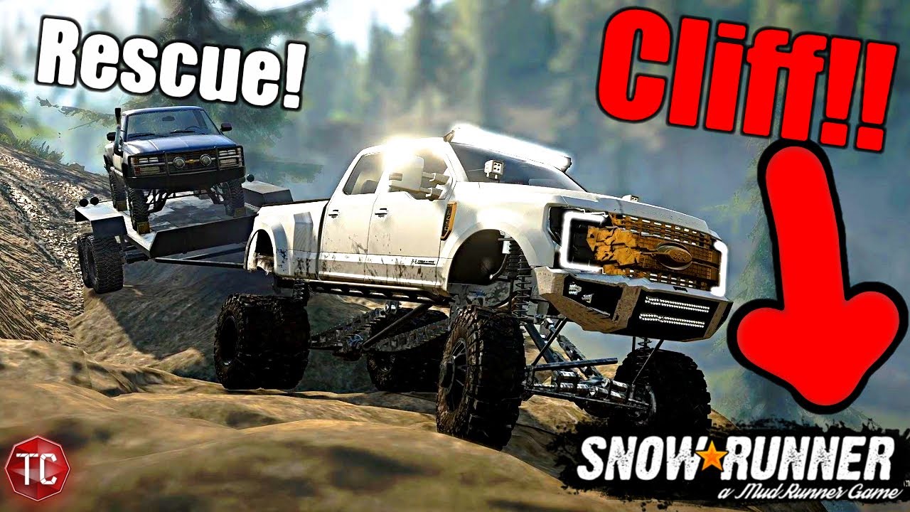 SnowRunner: Lifted Ford F450 Dually & Trailer vs HARD TRAILS! Can We ...