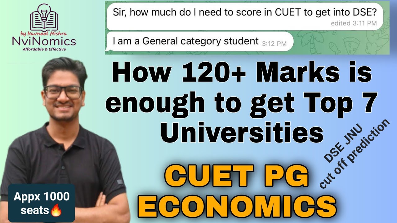 CUET PG Economics 2024 Cut Off predictions of Top 7 Colleges👉 30x3 Rule ...