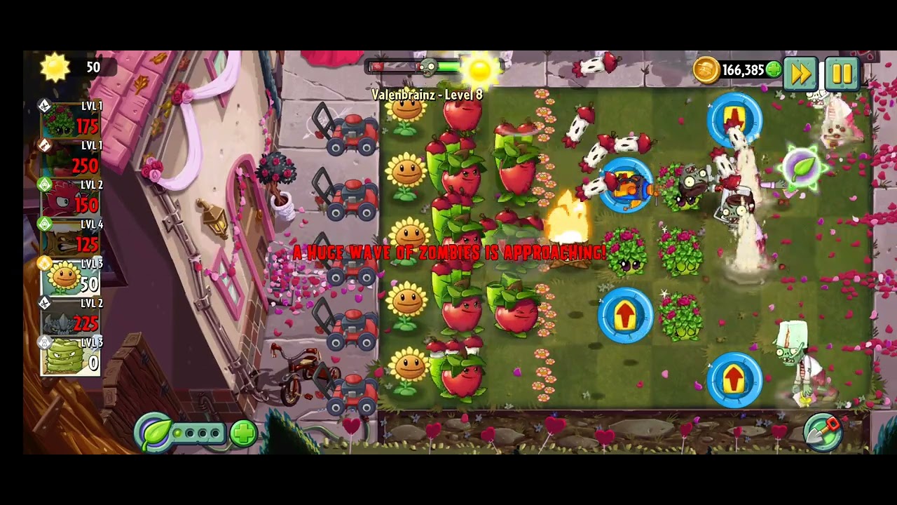 Plants vs zombies 2: Valenbrainz Level 8 - YouTube