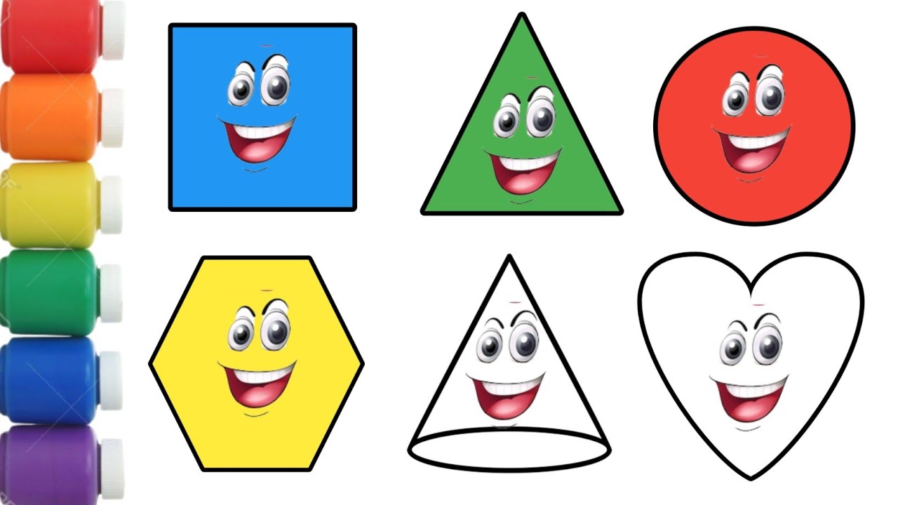 Shapes Drawing and Colouring with fun | Know your shapes and colours ...