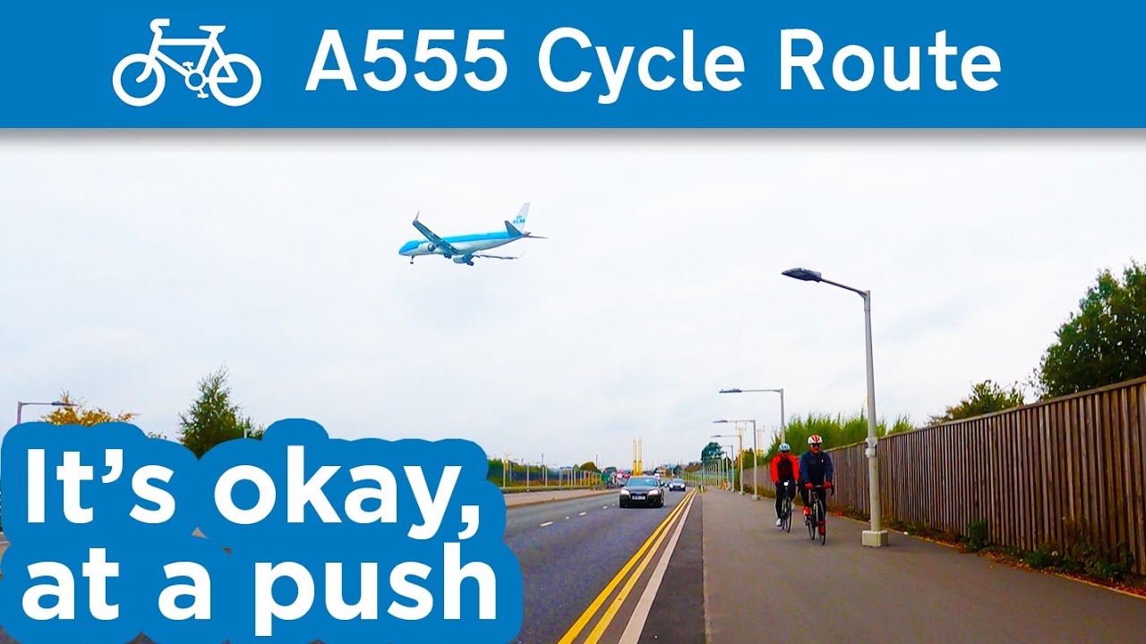 Cycling the Manchester Airport Eastern Link Road (A555) cycle path ...