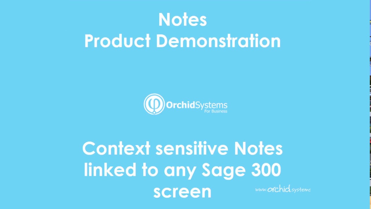 Notes for Sage 300 - Product Demo - YouTube