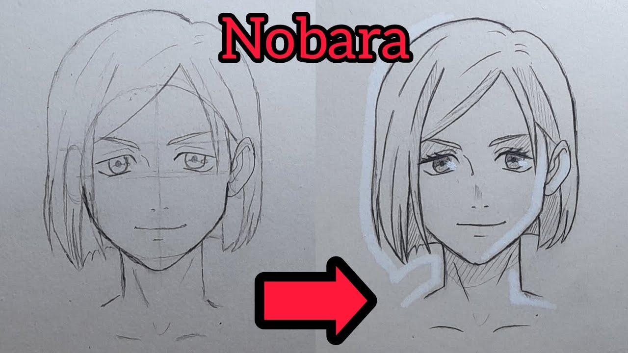 Anime drawing|How to draw Nobara kugisaki from jujutsu kaisen|Step by ...