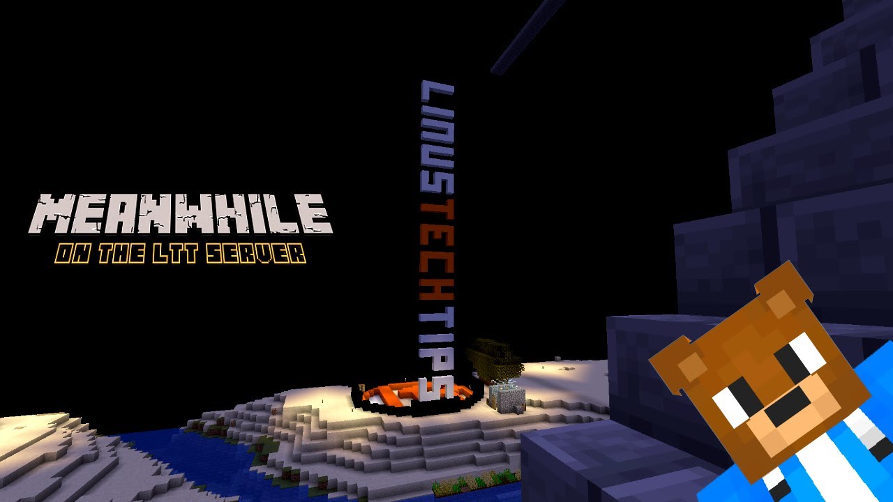 Challenge: A giant Linus Tech Tips water bottle on their Minecraft ...