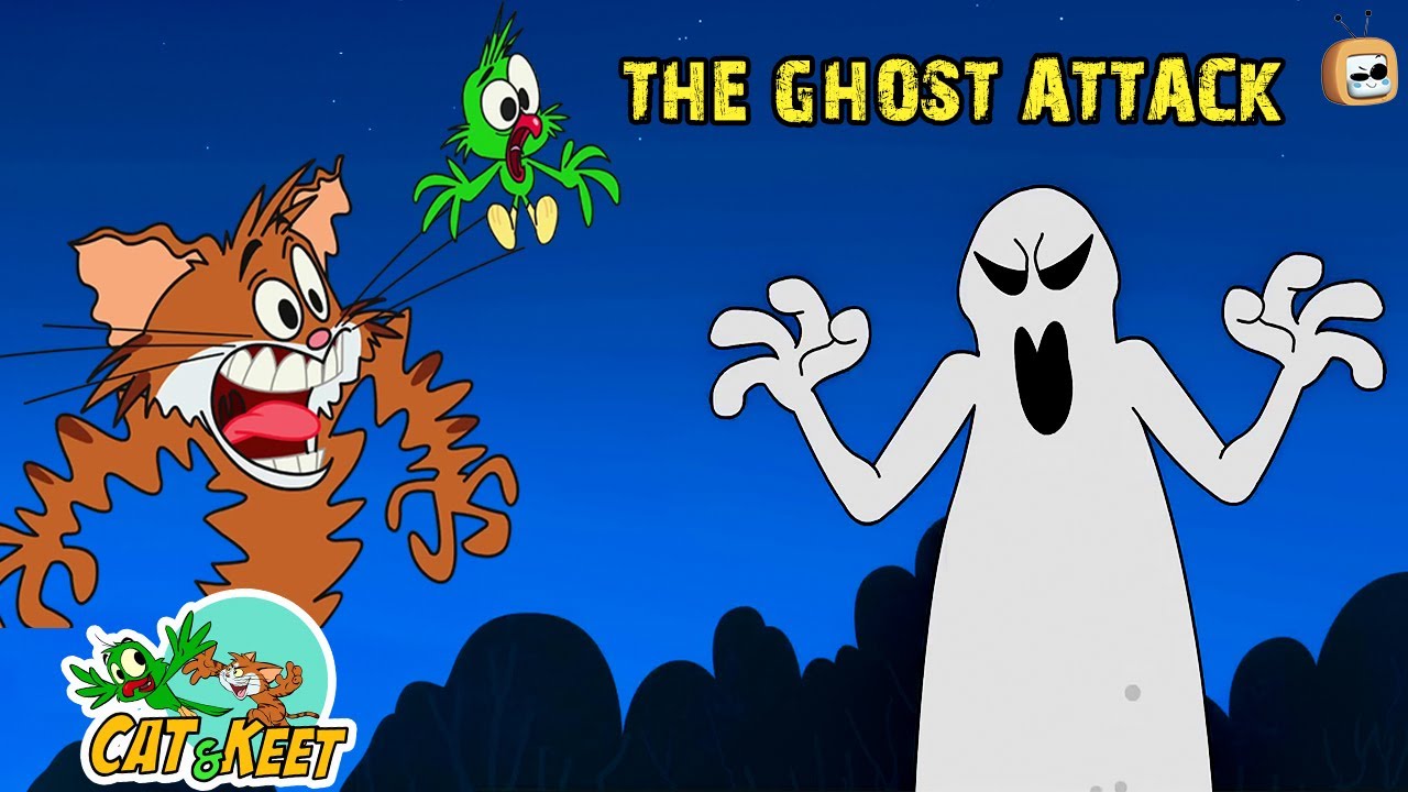 Boo!👻 Ghost Go Away -Cat & parrot 's Scary Ghost Night! 👻 |cat and keet ...