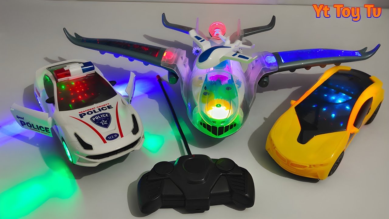 3D Light Lucency Aroplane Vs Police Stunt Car and Radio Control Car ...