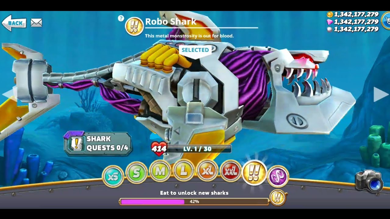 Robo Shark_Hungry Shark World Unlimited Coins & Diamonds 💎 amazing ...