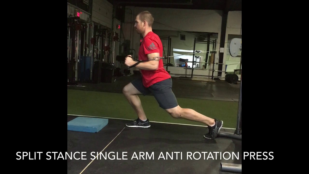 SPLIT STANCE SINGLE ARM ANTI ROTATION PRESS - YouTube