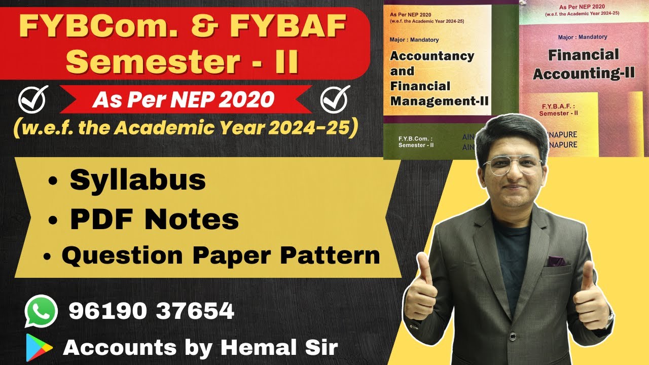 FYBCOM & FYBAF Semester 2 | Financial Accounting | Accountancy and ...