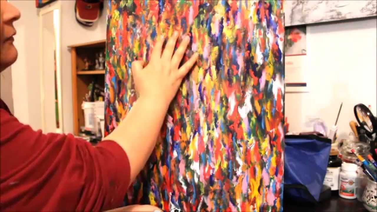 Making an easy abstract painting!! - YouTube