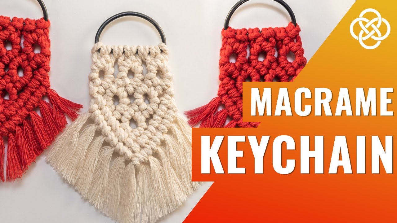 MACRAME DIAMOND PATTERN KEYCHAIN | DIY macrame | Easy macrame keychain ...
