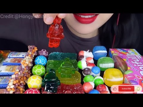 Mukbang rainbow sweet chocolate cake candy marshmallow & jelly asmr 34