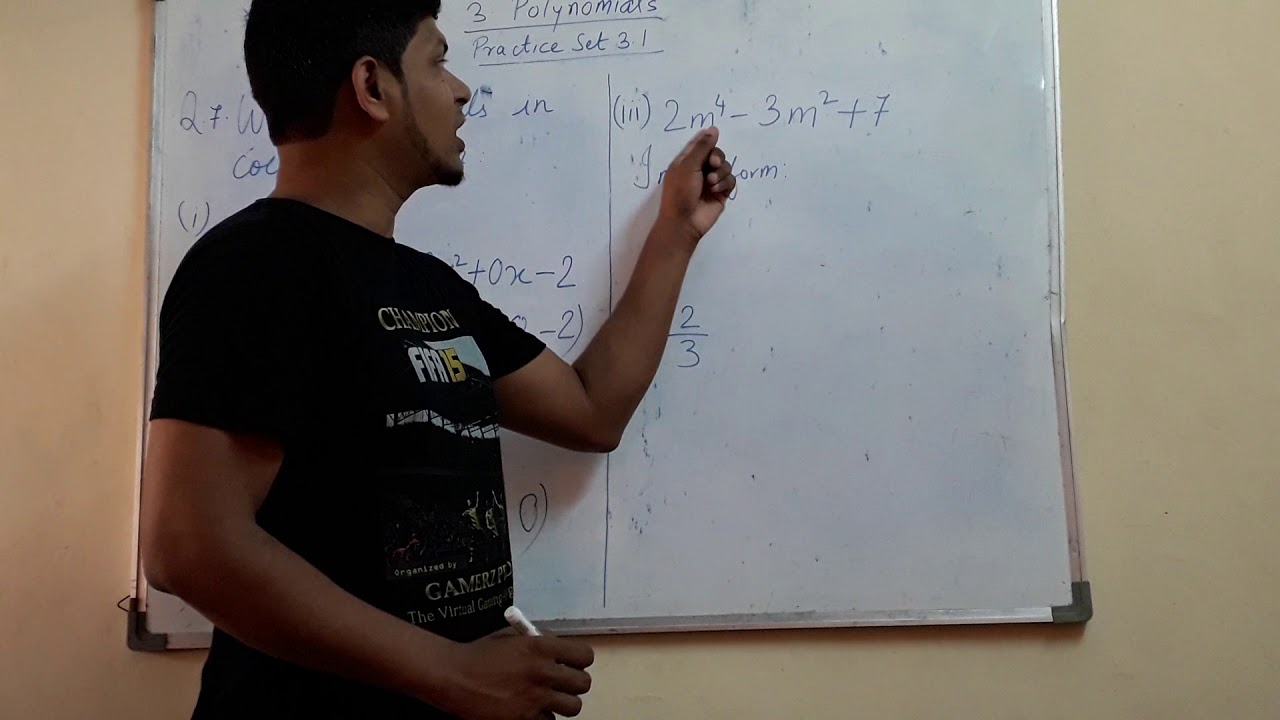 Std IX; Sub: Algebra (Maths I); Chapter 3: Polynomials; Practice set 3. ...