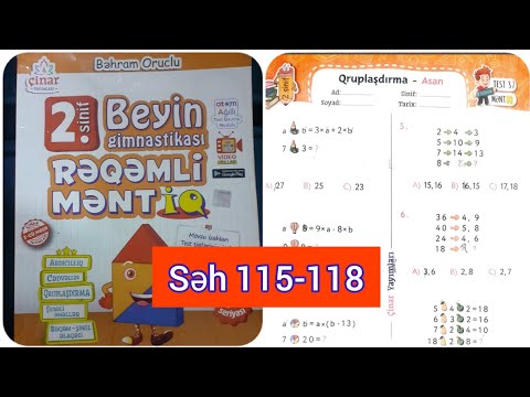 2-ci sinif məntiq. Qruplaşdırma asan və orta səviyyə.Səh 115,116,117,118.Çinar yayımları Beyin Gimn.