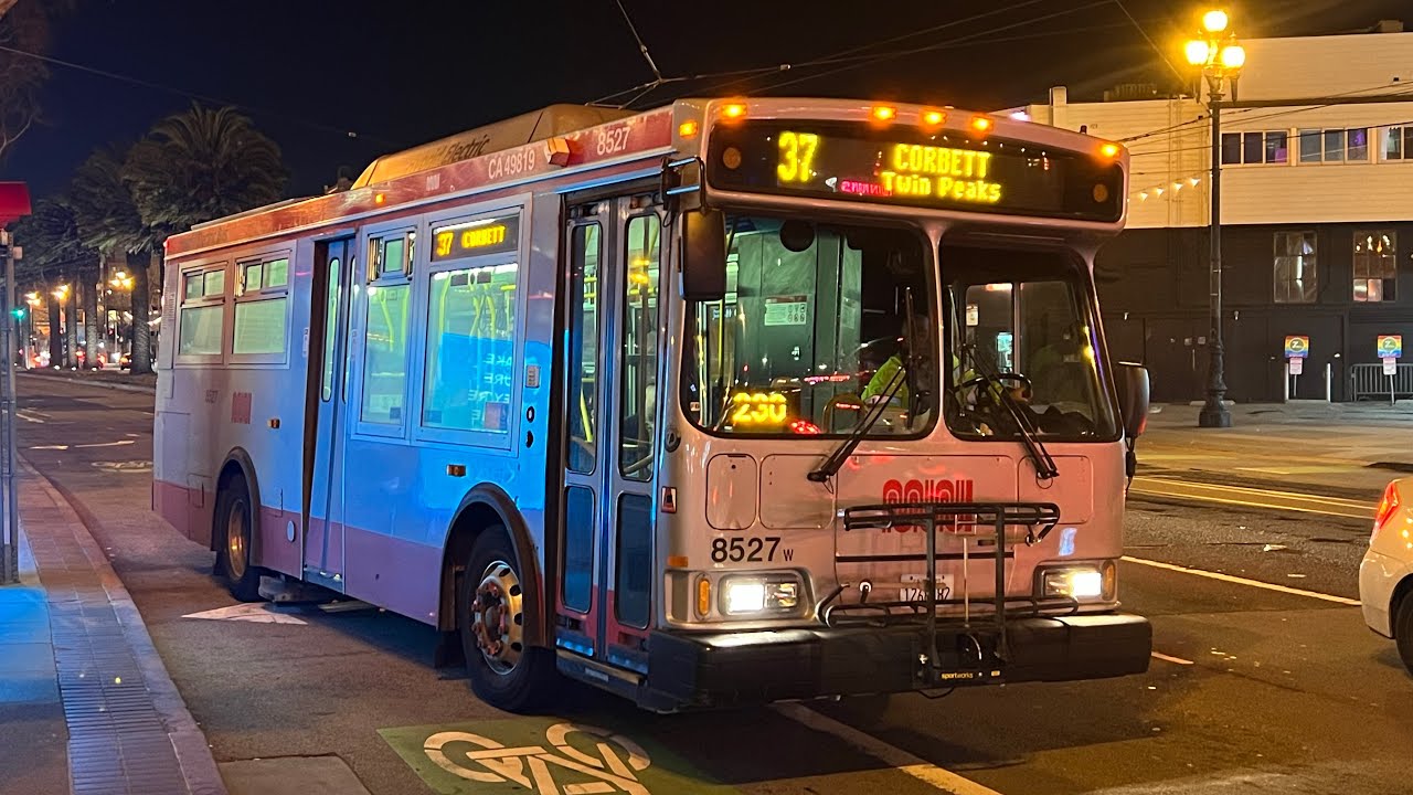 San Francisco MUNI 2007 Orion VII HEV 8527 on route 37 Corbett - YouTube